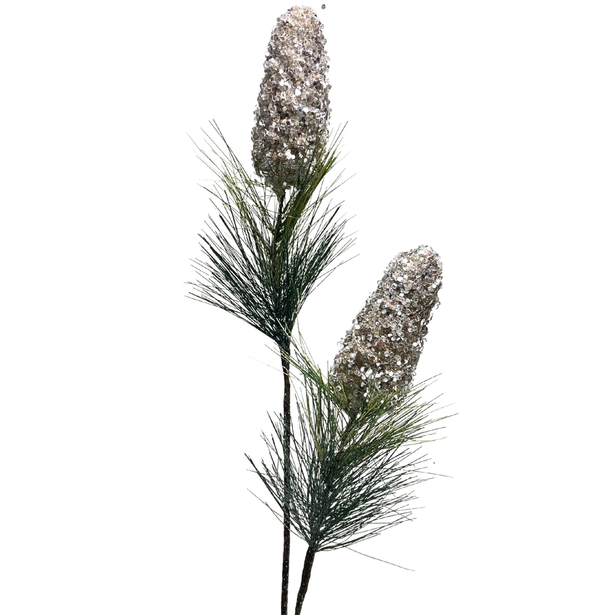 SMALL ICED CHAMPAGNE ASPEN PINECONE SPRAY – Hopper-Reed Designs