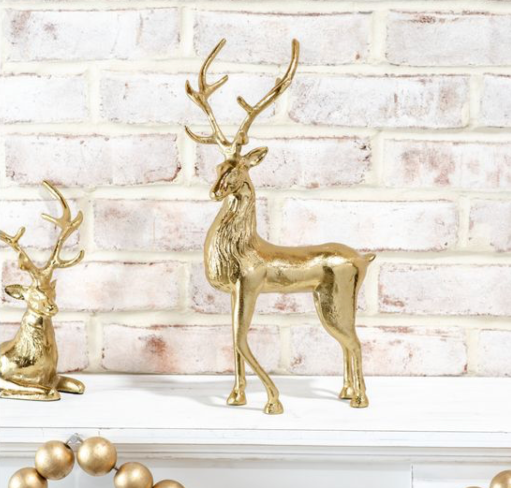 14.5" GOLD BENT LEG STANDING REINDEER – Hopper-Reed Designs